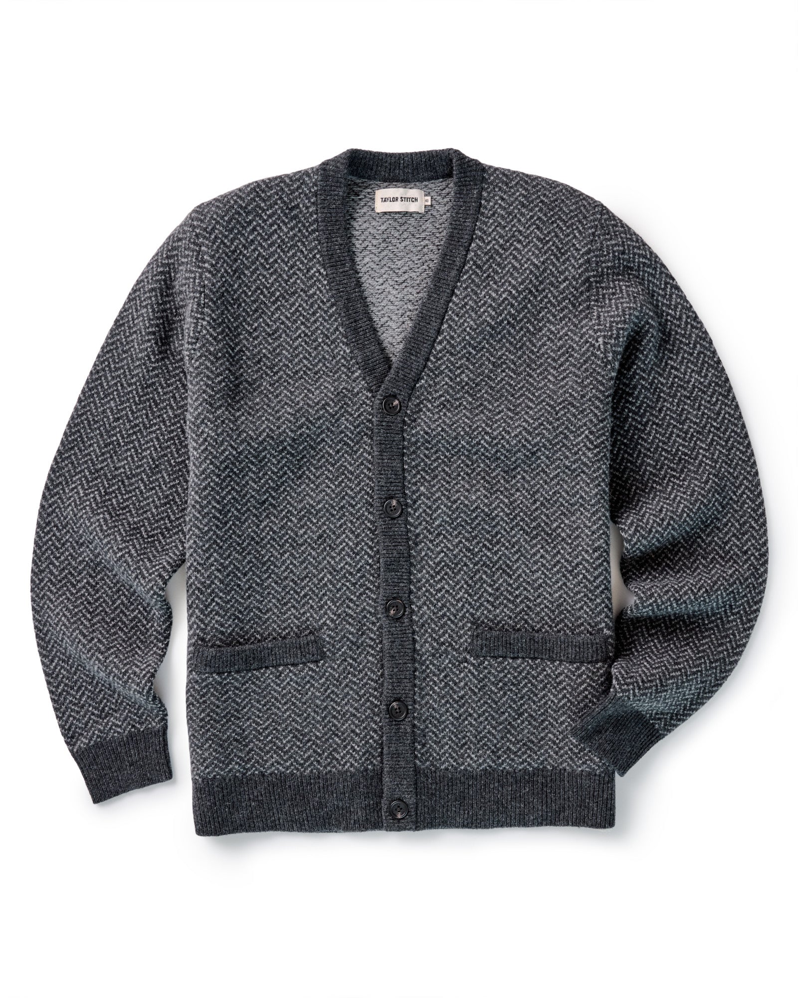 The Eddy Cardigan in Heather Charcoal Herringbone – The Revive Club