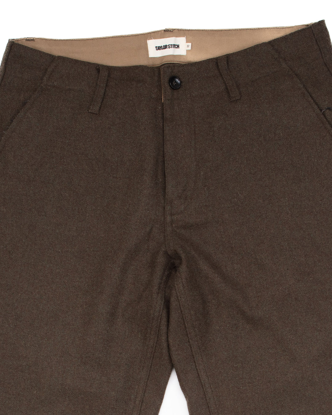 Carnegie Pant in Herringbone Olive Wool #1621 – The Revive Club